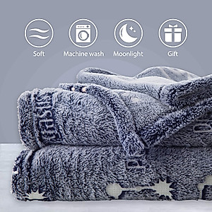 Kanguru Glow in The Dark Constellation Blanket, Christmas Thanksgiving Blanket Gifts for Birthday Kids Women Girls Boy Best Friend