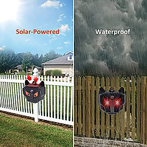 Careland 2 Pack Solar Powered Animal Repeller for Chicken Coop Livestock Farm Garden Night Time Predator Eyes Animal Deterrent Powerful Lights to Scare Away Coyote Deer Raccoon Skunk