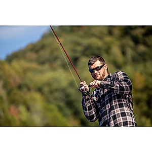 Ugly Stik 5’6” Carbon Spinning Rod, One Piece Spinning Rod, 4-8lb Line Rating, Light Rod Power, Moderate Fast Action, 1/16-1/4 oz. Lure Rating, Red/Black