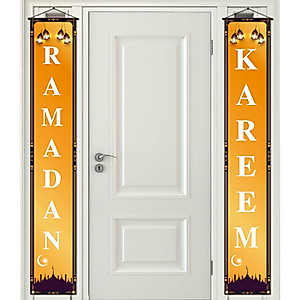 Pudodo Ramadan Kareem Porch Banner Eid Mubarak Islam Mosque Front Door Party Decoration