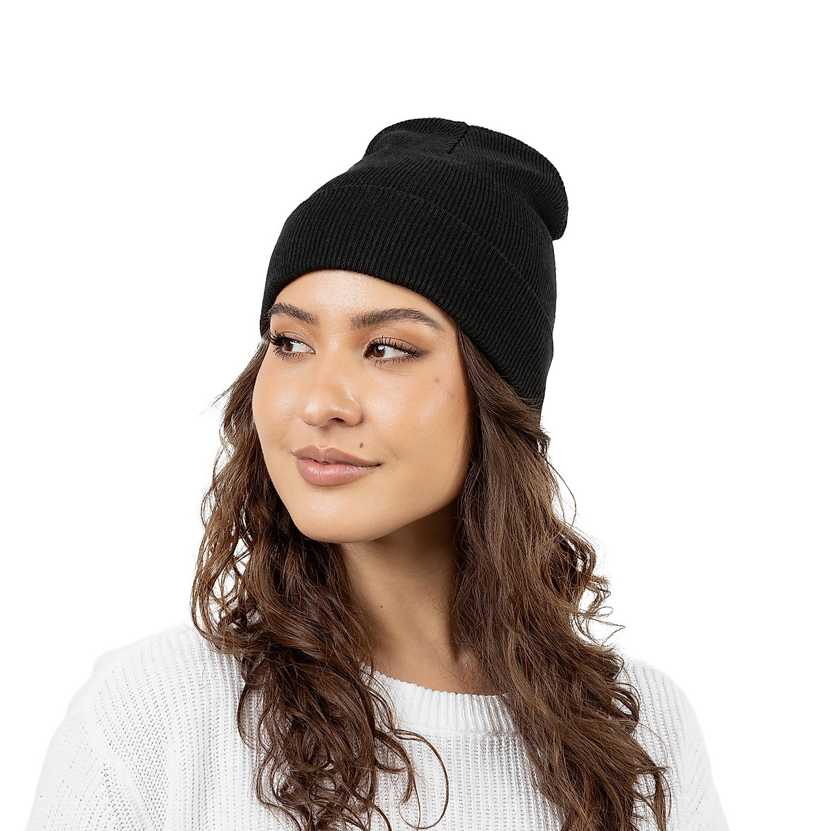 48x Winter Beanies & Gloves Combo Pack, Bulk Pack for Men Women, Warm Cozy Gift (Black)