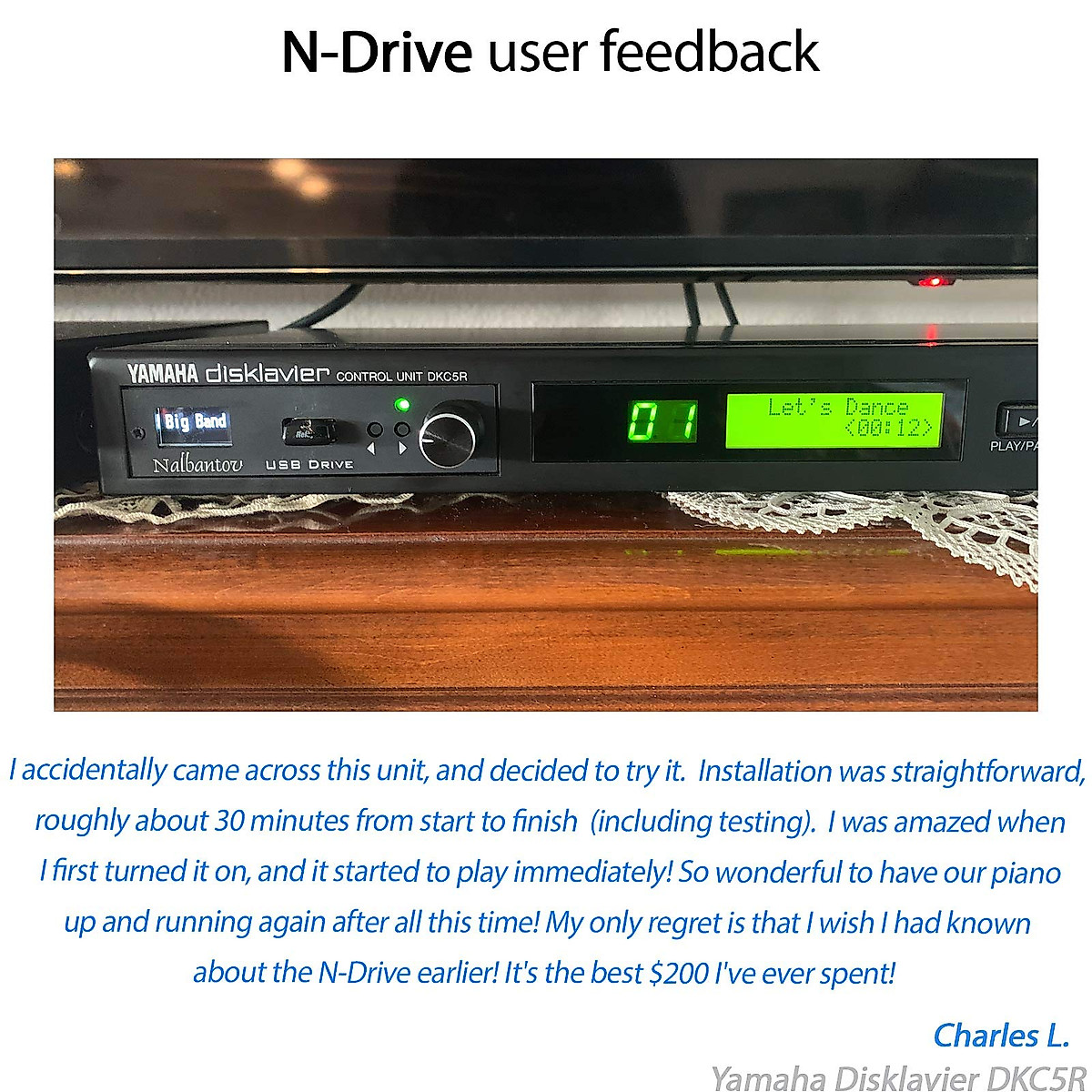 USB Emulator Nalbantov N-Drive eXtreme for Yamaha Disklavier DKC5R (MX80/MX85) and SX101R