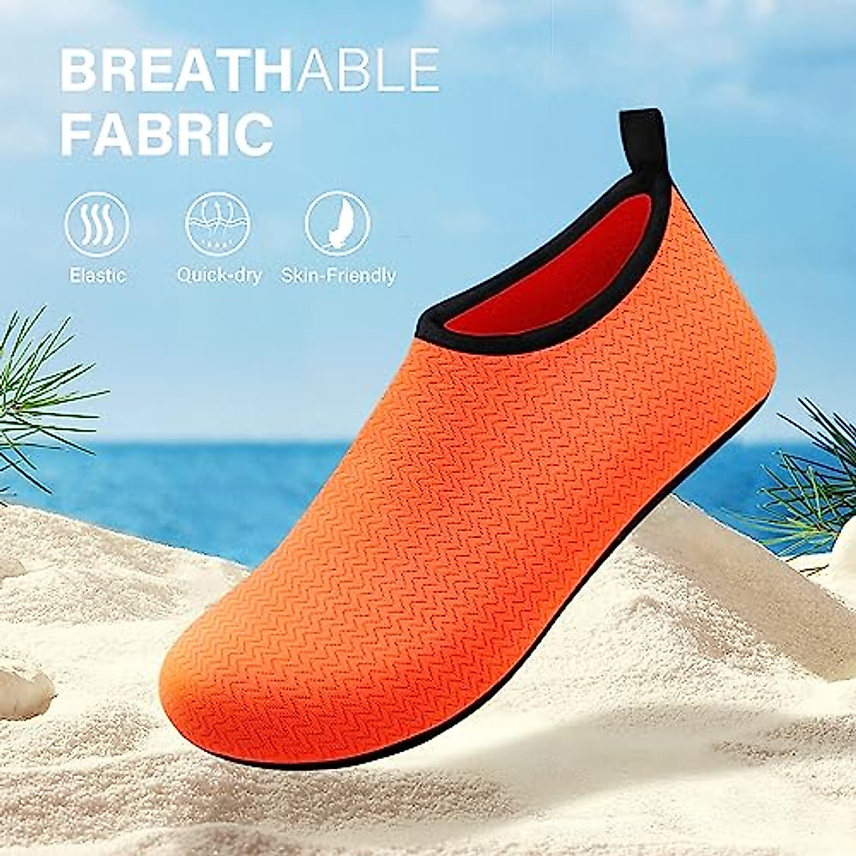 Tanamo Water Shoes for Women Men Quick-Dry Aqua Socks Swim Beach Shoes Barefoot Cruise Essentials Camping Accessories Pool Must Haves Size 7 8 9
