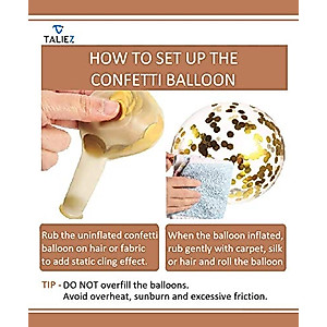 50 Pcs Balloons Set for Parties, Gold Confetti, White and Gold Chrome Pearl Balloon Party Decorations, Baby Shower Décor, Pack of 50 Thick Balloons, Gold Curling Ribbon, Natural Latex