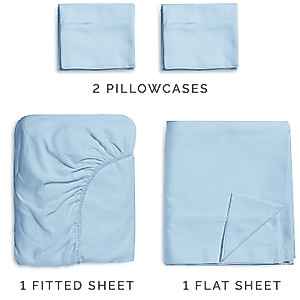 400 Thread Count Cotton - King Size Sheet Set - 100% Cotton Sheets - 400-Thread-Count - Sateen Cotton - Deep Pocket Cotton Bed Sheets - Silky & Soft Cotton - Hotel Quality Cotton Sheet for King Beds