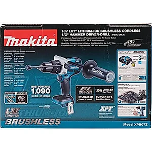 Makita XPH07Z 18V LXT® Lithium-Ion Brushless Cordless 1/2" Hammer Driver-Drill, Tool Only