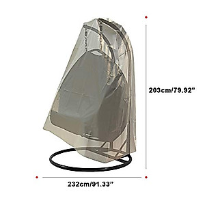 LeisureMod Hanging Swing Egg Chair Patio Indoor Outdoor Use Canvas (Outdoor Cover)