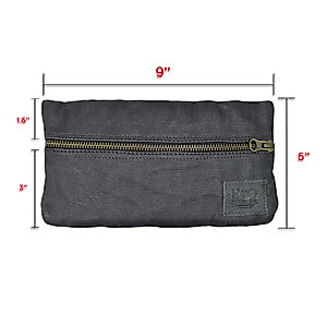 Hide & Drink, Pen Accessories Kit Pouch Holder, Secure Fit, G Pen Soft Travel Bag Handmade from Waxed Canvas (Charcoal Black)