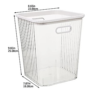 Zerodeko Garbage Bin Clear Trash Can Transparent Wastebasket Square Garbage Container Bin Small Trash Bin Plastic Garbage Can for Home Bathroom Bedroom Kitchen Dorm Room Office Bathroom Trashcan