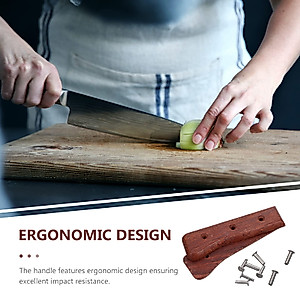 DOITOOL 2Pcs Wood Knife Scales Kitchen Knife Handle Replacement Kitchen Repair Handle for Sashimi Natural Wood Handle Replacement