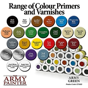 The Army Painter Color Primer Spray Paint, Army Green, 400ml, 13.5oz - Acrylic Spray Undercoat for Miniature Painting - Spray Primer for Plastic Miniatures