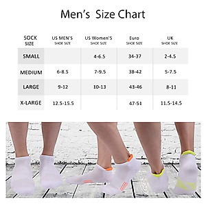 JOYNÉE Mens Ankle Low Cut Athletic Tab Socks for Men Sports Comfort Cushion Sock 6 Pack,White,Sock Size 10-13
