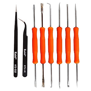 Kaisiking 6 Pcs Double Sided Soldering Assist Aid Repair Tool with 2 Precision Tweezers for Electronics Repair and Soldering