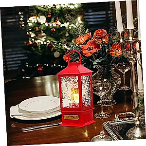 DOITOOL 1Pc Christmas Light Up Ornament Music Decor Tabletop Decor Desk top Decor PVC Lighted Snow Globe Lantern Snow Globe Water Lantern Christmas Night Light lamp Christmas Lamp Supplies