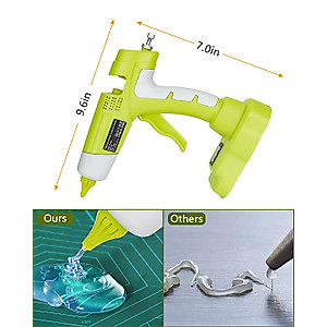 Taingwei Cordless Hot Glue Gun Kit for Ryobi 18v Battery,100W LED Digital Hot Melt Glue Gun with 10pcs 0.43'' Hot Glue Sticks for Home Repair, Arts & Crafts (Battery not included)