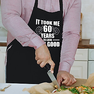 Jpayxese 60th Birthday Gifts for Women Men, 60th Birthday Decorations for Men, Mens Aprons for Grilling Cooking BBQ Kitchen, 60 Year Old Gifts for Women Dad Mom Chef