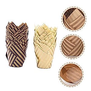 UPKOCH 200pcs Cuake Party Design Dark Shower Tulip Wrappers Liners Wedding Shop Paper Liner Dessert Baking for Greaseproof Decoration Birthday Portable Muffin Cake and New Cases