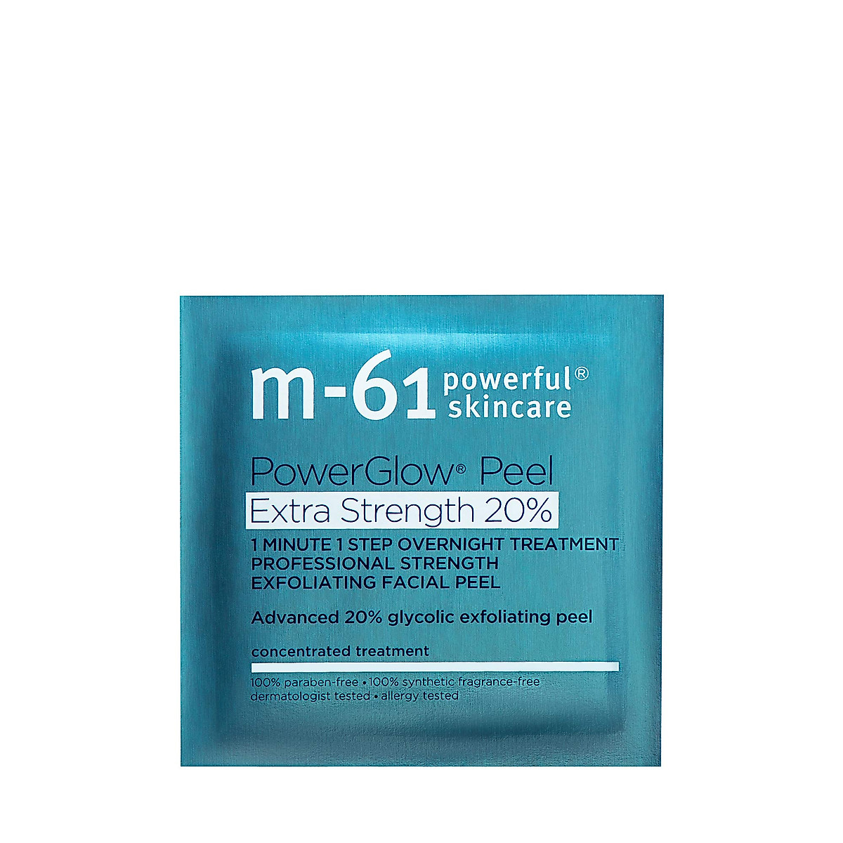 M-61 PowerGlow® Peel Extra Strength 20% - 8 Treatments - 1 minute, 1 step advanced 20% glycolic overnight exfoliating glow peel