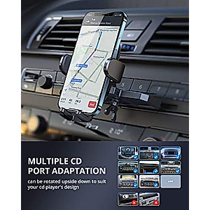AINOPE CD Phone Holder for Car Ultra Sturdy Cell Phone Holder Car Mount Universal CD Slot Phone Holder Silicone Protection CD Phone Mount for Car Compatible with iPhone 14 Samsung S23 All Phones