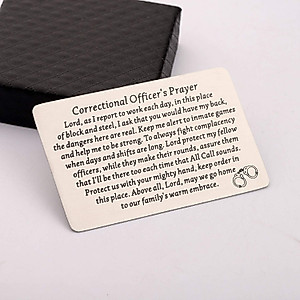 CHOORO Correctional Officer Prayer Wallet Card Insert Correctional Officer Jewelry Christian Gift Religious Jewelry Gift from Correctional Officer (Correctional Officer Prayer Wallet Card)