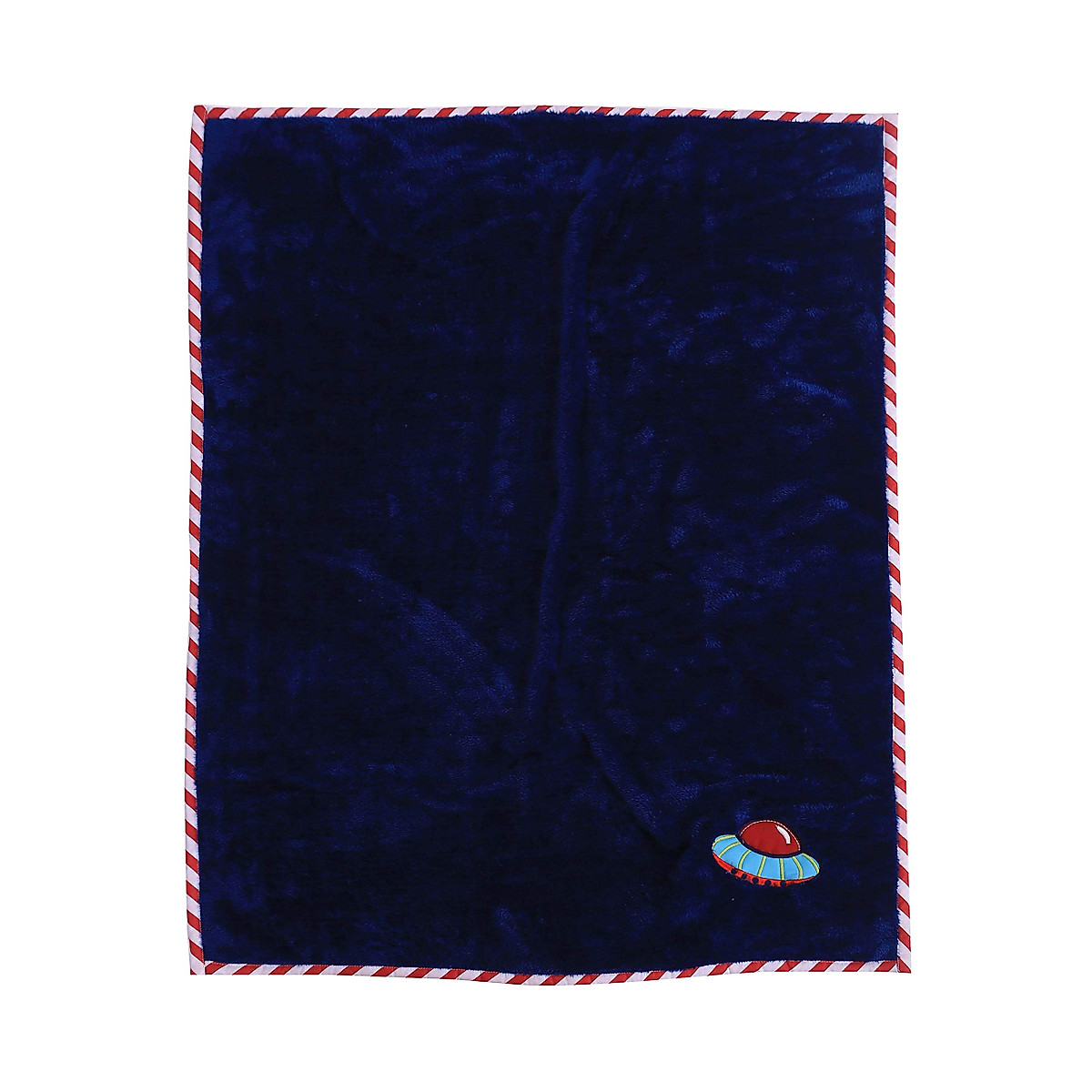 Bacati Space Multicolor Boys Navy Plush Blanket