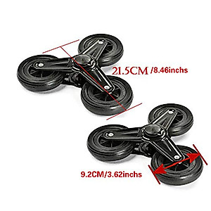 Mallofusa Pair of Replacement Stair Climbing Shopping Cart Wheels for Shopping Laundry Cart