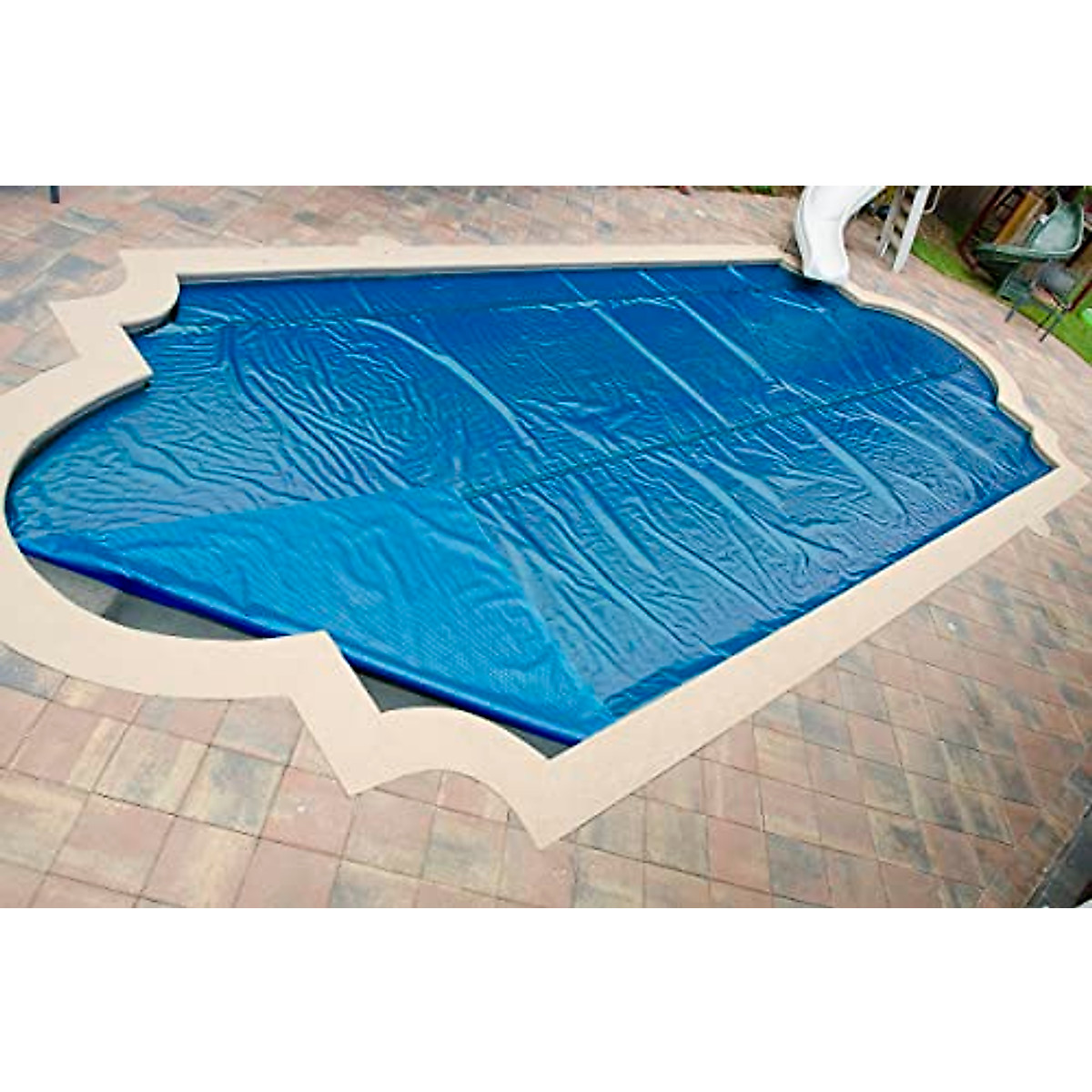 SunHeater Pool Solar Blanket - Heavy Duty Rectangular Pool Solar Cover with Bubbles - Heat Transfer Solar Pool Heater for In-Ground Swimming Pools - Durable 12 Mil Thick Polyethylene - 12' x 24' Feet