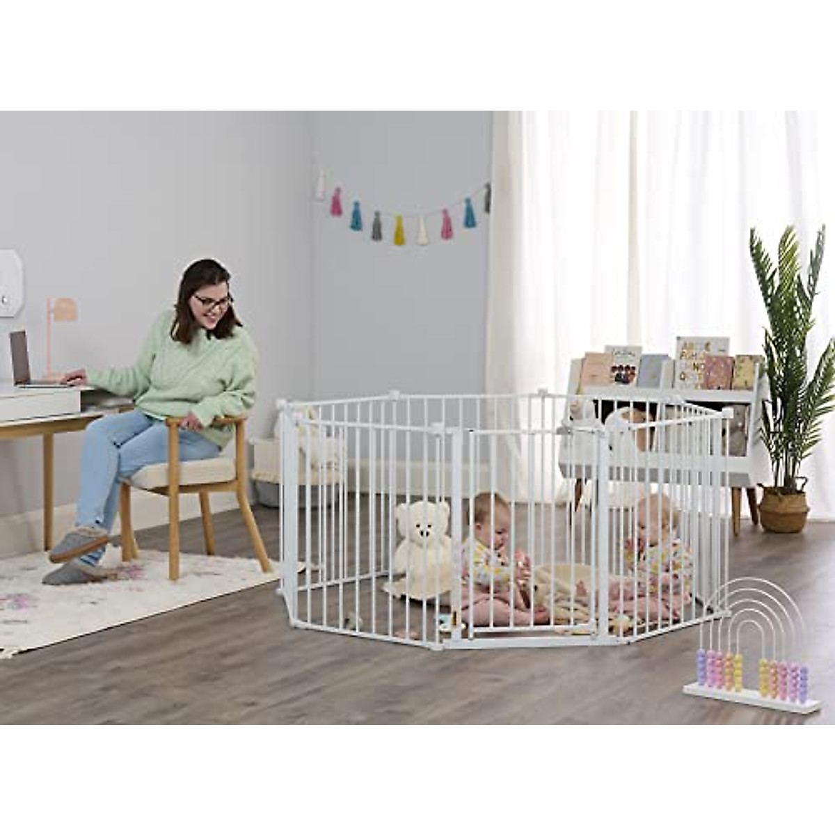 Regalo 192-Inch Super Wide Adjustable Baby Gate and Play Yard, 4-In-1, Bonus Kit, 4 Count (Pack of 1