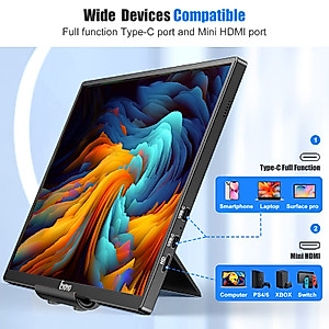 Eyoyo Portable Monitor for Laptop 10 Inch Small Monitor 1920x1280 USB C Computer Display Travel Monitor with HDMI, External Monitor for PC Phone Xbox Switch PS4 178° IPS Screen Plug & Play
