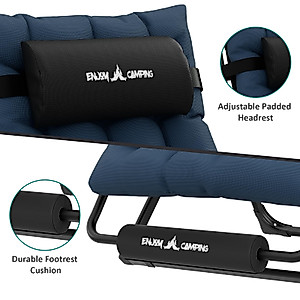 UDPATIO Oversized Zero Gravity Chair 29In XL Patio Reclining Chair with Cushion, Outdoor Folding Adjustable Recliner with Cup Holder, Foot Rest & Padded Headrest, Support 500LB, Navy