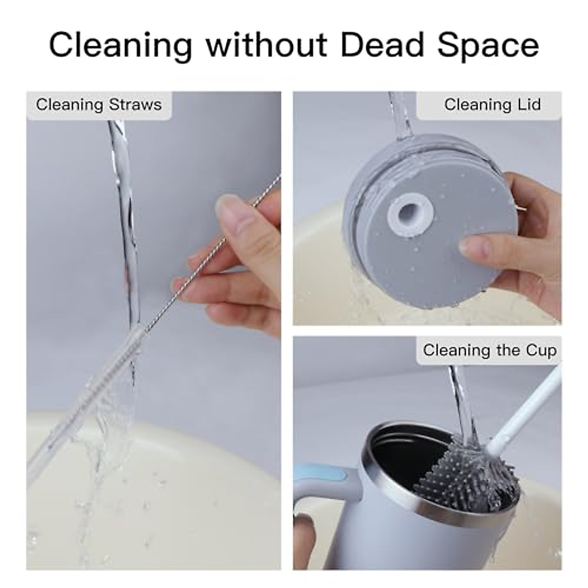 Bailkind 40oz 1180ml Tumbler With Straw and Lid X2, Spill-Proof Double Wall Stainless Steel Vacuum Insulated Cup Travel Flask Mug With Handle for Water, Iced/Hot Tea or Coffee