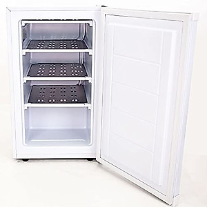 Avanti VF306 Compact Upright Freezer with 3 Metal Shelves, Adjustable Temperature Control, Flush-Back Design Perfect for Homes, Garages, Basements, White