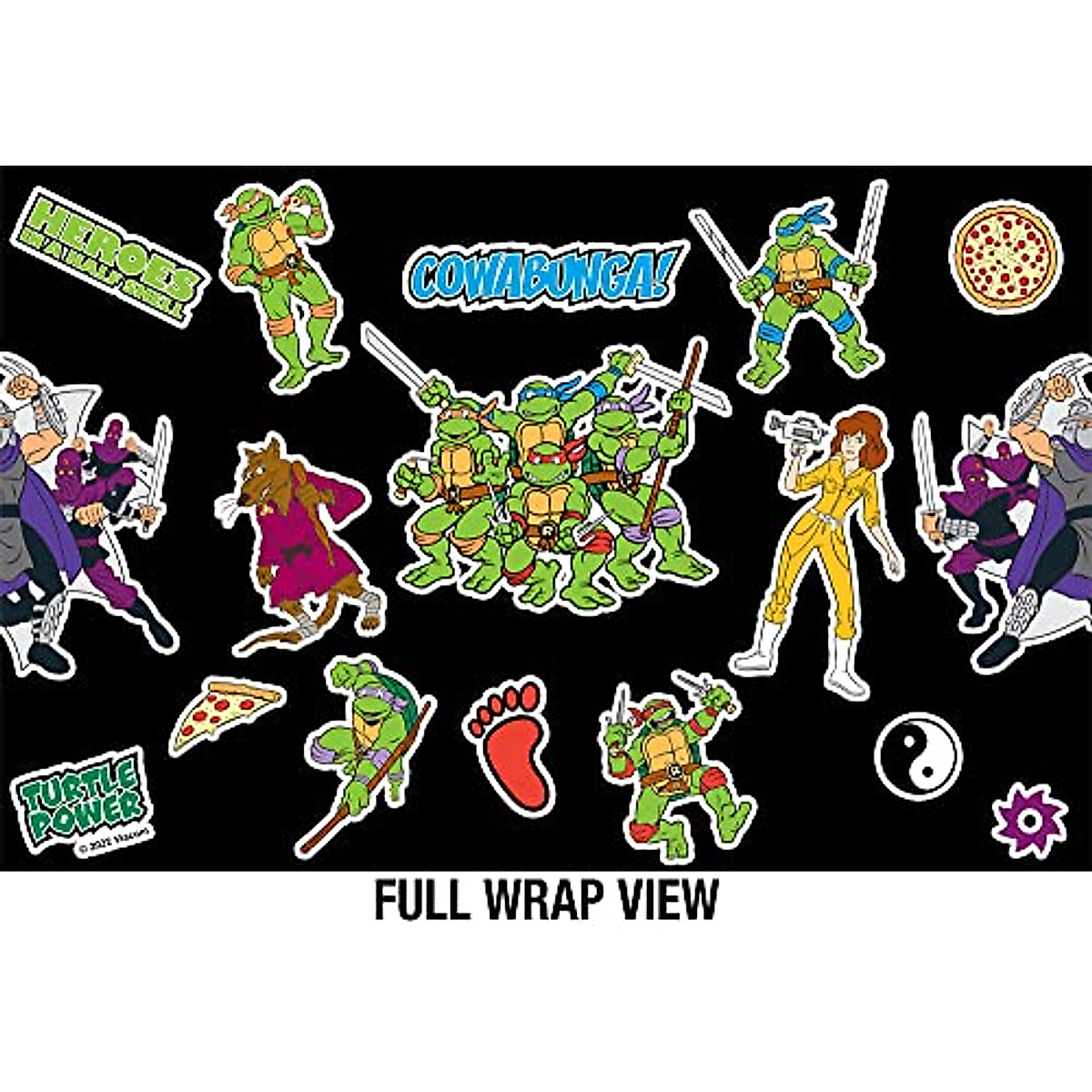 Teenage Mutant Ninja Turtles TMNT OFFICIAL Turtles Sticker Collage 18 oz Insulated Water Bottle, Leak Resistant, Vacuum Insulated Stainless Steel with 2-in-1 Loop Cap