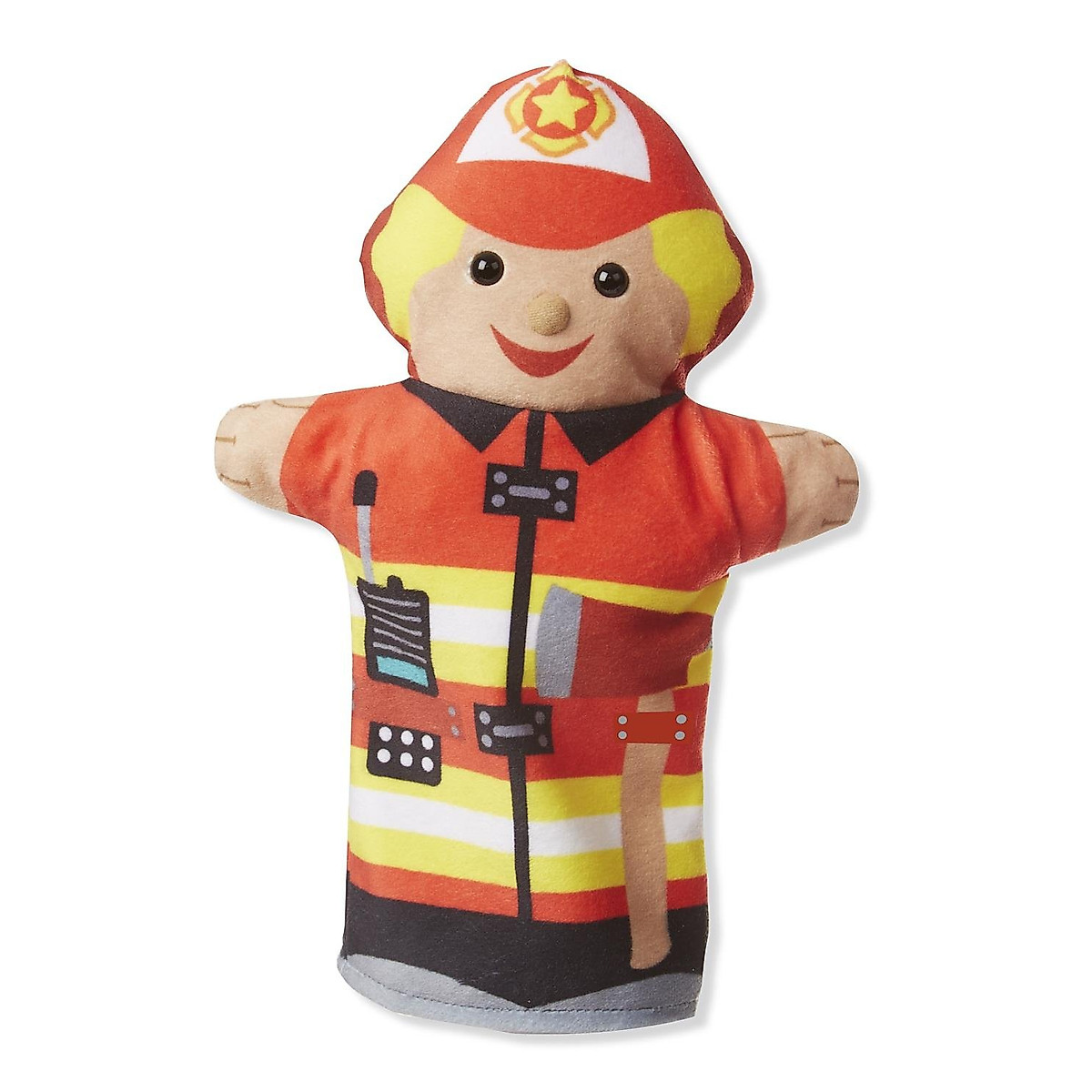 Melissa & Doug Jolly Helpers Hand Puppets (Set of 4) - Construction Worker, Doctor, Police Officer, and Firefighter - Role Play Hand Puppets, Soft Hand Puppets For Toddlers Ages 2+