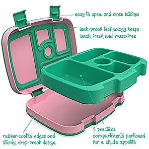 Bentgo Prints Insulated Lunch Bag Set With Kids Bento-Style Lunch Box (Tropical)