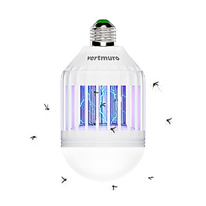 vertmuro Bug Zapper Light Bulb, 2-in-1 Indoor Electric Mosquito Killer Lamp with UV LED Light, Fly Insects Trap for Home Entryway Balcony Patio(1 Pack)