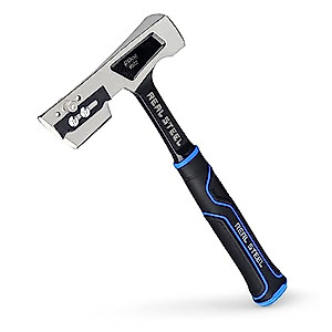 Real Steel 28 Oz Steel Roofing Hammer Shingler’s Hatchet Hammer with Rubber Handle (0522)