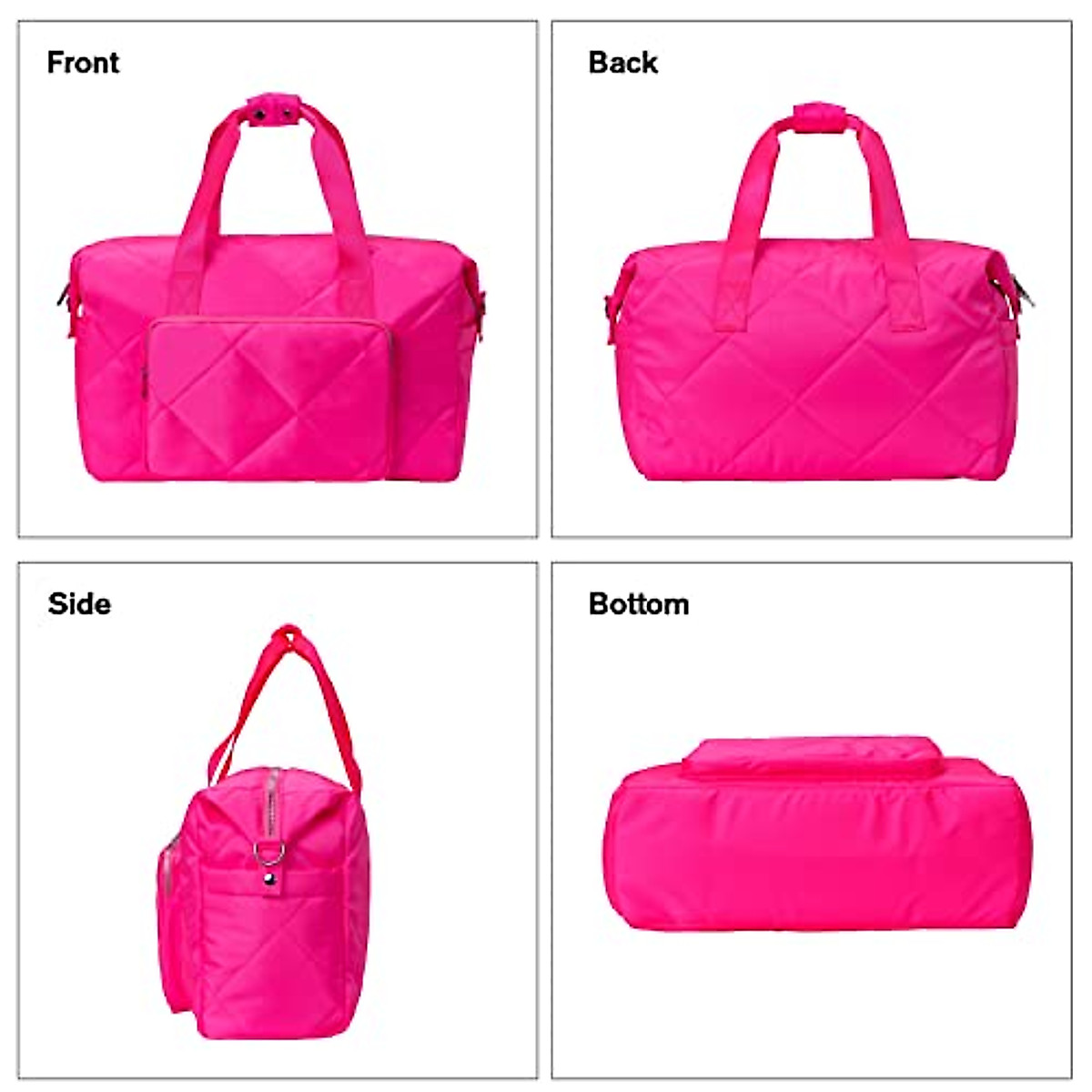 Tinzonc Sports Tote Gym Bag for Women, Travel Duffel Bag, Shoulder Weekender Overnight Bag for Women Girls Travel, Gym, Yoga, School (Rose Pink)