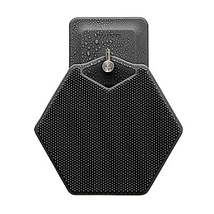 Tooletries - Body Scrubber & Storage Hook - Silicone Toiletry Organizer, Shower & Bathroom Accessory - Features Silicone-Grip Technology, Removable & Reusable - Charcoal