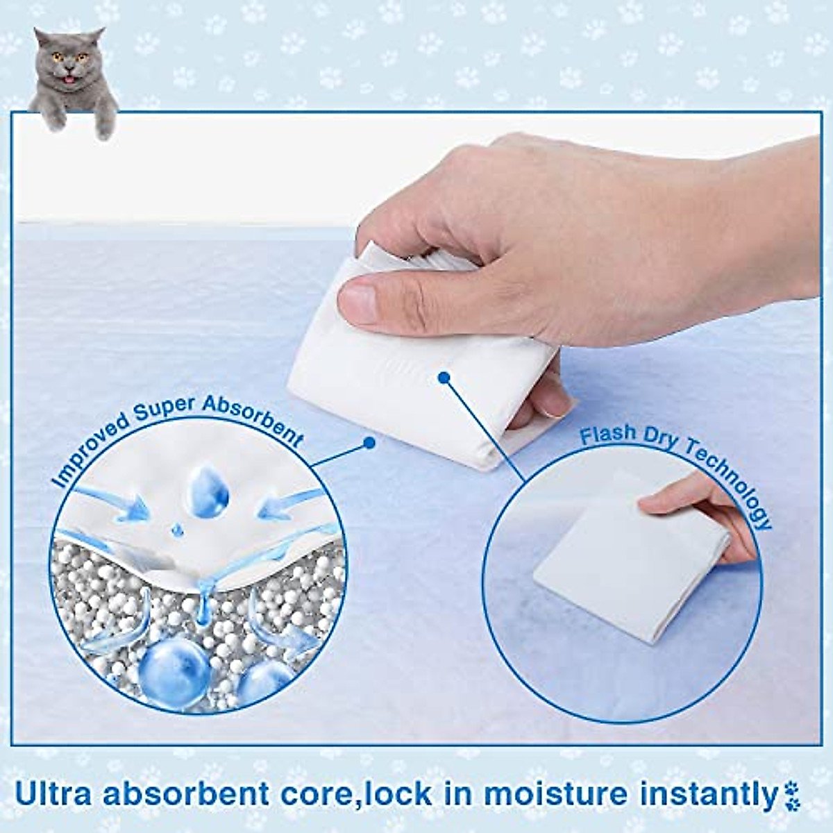 Cat Litter Pads Superior Absorbent 25 Count Generic Refill Compatible with Tidy Cat Breeze Litter System 16.9x11.4 Inch Enhanced Odor Control