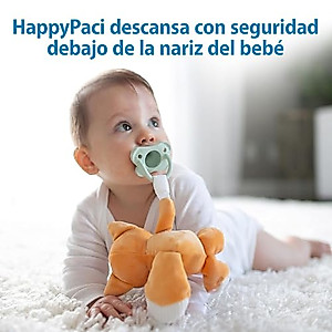 Dr. Brown's Lovey Pacifier and Teether Holder, 0 Months Plus, Giraffe with Green Pacifier