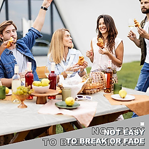 Boao 6 Pcs Disposable Plastic Tablecloth Parties Picnic Table Covers with Elastic Fitted Elastic Plastic Table Cover Rectangle Waterproof for Indoor, Outdoor, Picnic, Camping (White,72 x 30 Inch)