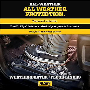 Husky Liners Weatherbeater Floor Mats | Fits 2015 - 2024 Ford Mustang | Front & 2nd Row, 3-pc Black - 99371