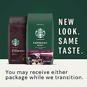 Starbucks Whole Bean Coffee, Dark Roast Coffee, Espresso Roast, 100% Arabica, 6 bags (12 oz each)