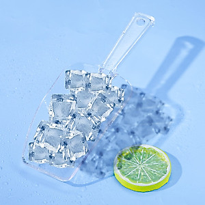 Ice Scoop Candy Buffet Containers Scoopers, Hmxpls Clear Plastic Scoop for Popcorn Cookie Candy Buckets, Podpocket Acrylic Large Scoop for Parties Wedding Bar Jars Freezer Dry Goods （6 Pack 7.5 In ）