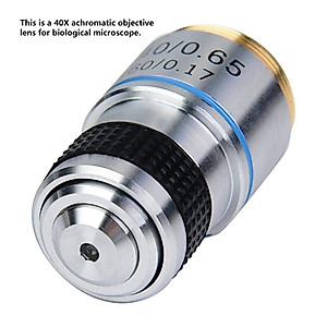 Achromatic Objective Lens，40X 185 Biological Microscope Achromatic Objectives Lens 160/0.17 Achromatic Microscope Objective Microscope amscope