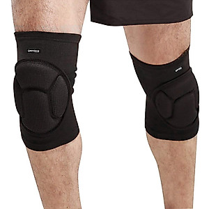 ONTYZZ Knee Pads with Non-Slip Bandage Thickening Anti-Collision EVA Sports Knee Pads for Volleyball Basketball Football Dancing Working Gardening Cleaning Breathable Knee Pads for Men Women Black/L