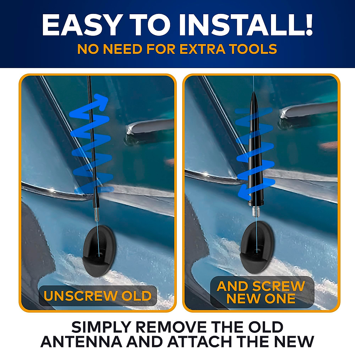 Bullet Style Antenna Mast for Ford F150 (2009-2024) - Highly Durable Premium Truck Antenna 50 Cal - Car Antenna FM AM for Ford F150 Accessories