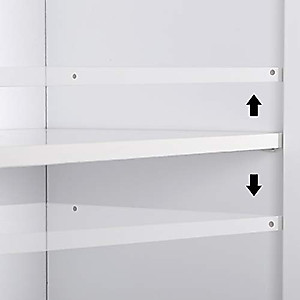 VINGLI White Pantry Cabinet, Tall Kitchen Pantry Storage Cabinet, Freestanding Pantry Cupboard, 2 Door Pantry for Laundry Room, Kitchen, Apartment