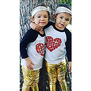 Shirts Toddler Boys Girls Long Sleeve T-Shirts Black Raglan Valentine Tees Kid All You Need is Love Tops 6 Years